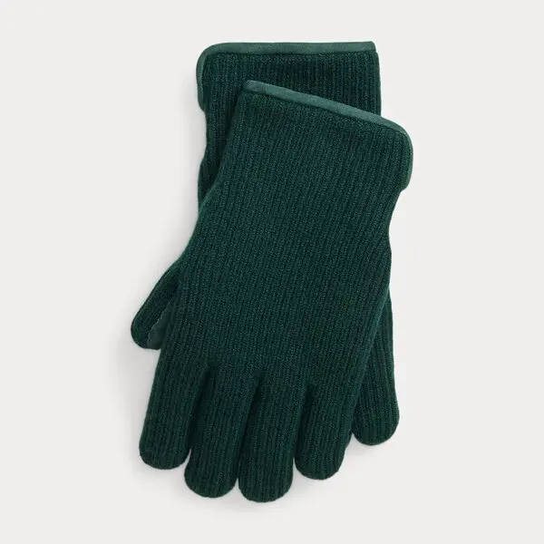 Ralph Lauren Cashmere And Lamb-suede Gloves - Dark Racing Green