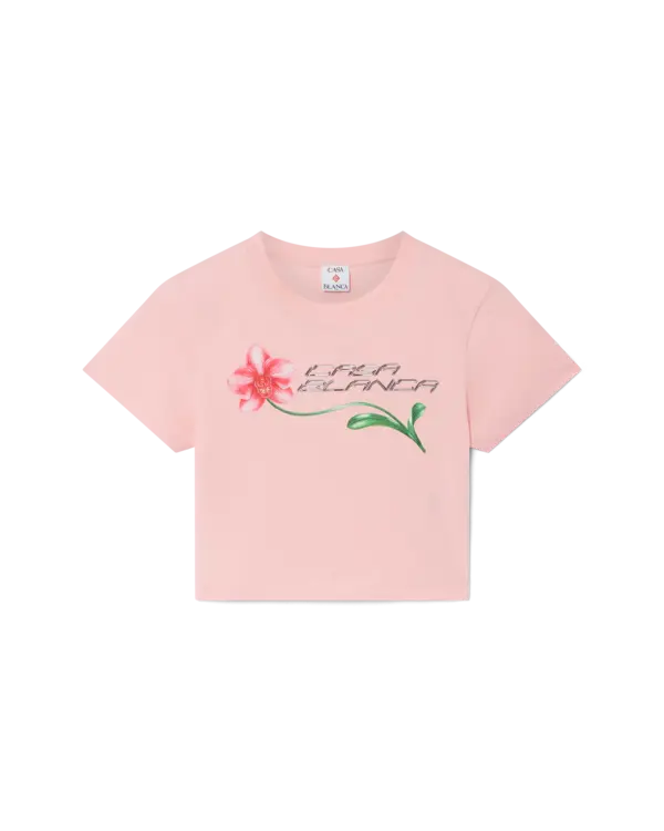 Casablanca Orchid Logo Cropped Baby Tee - Multicolor