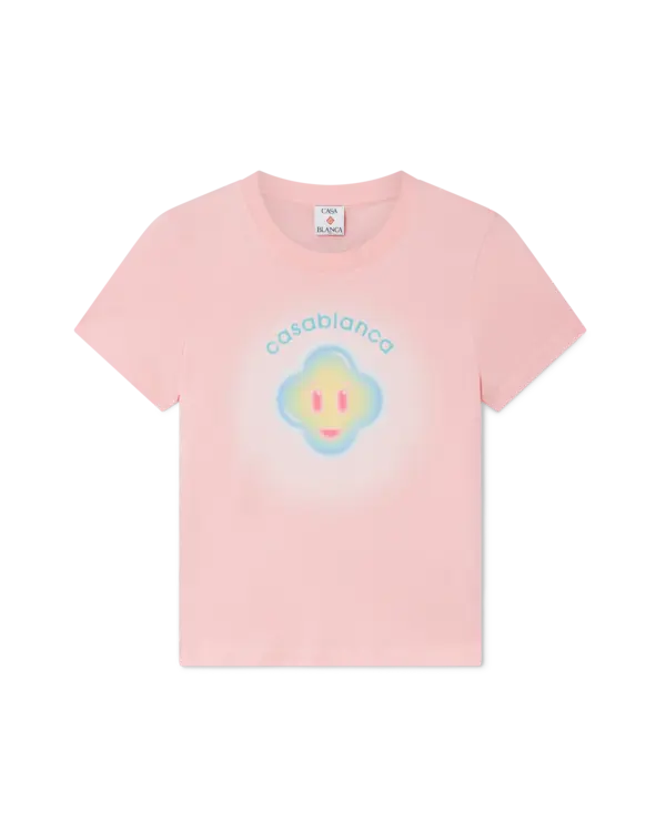 Casablanca Airbrush Smiley Fitted Short Sleeve T-shirt - Multicolor