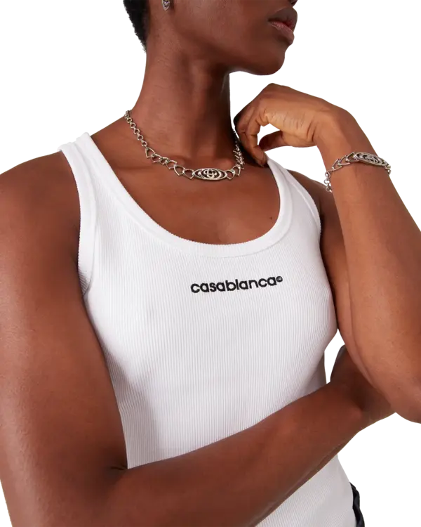 Casablanca Ribbed Tank Top - Multicolor