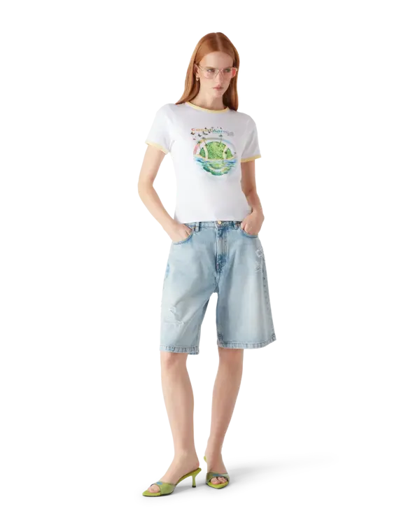 Casablanca Beyond Destiny Longline Ringer Tee - Multicolor