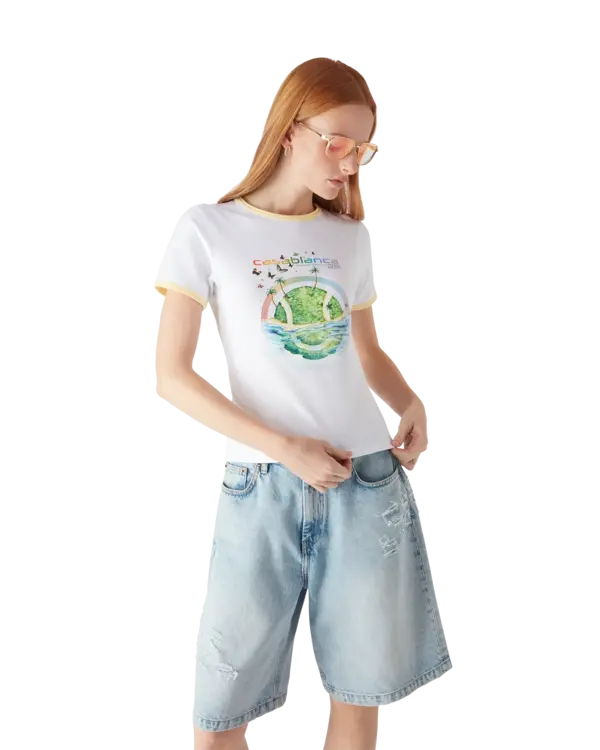 Casablanca Beyond Destiny Longline Ringer Tee - Multicolor