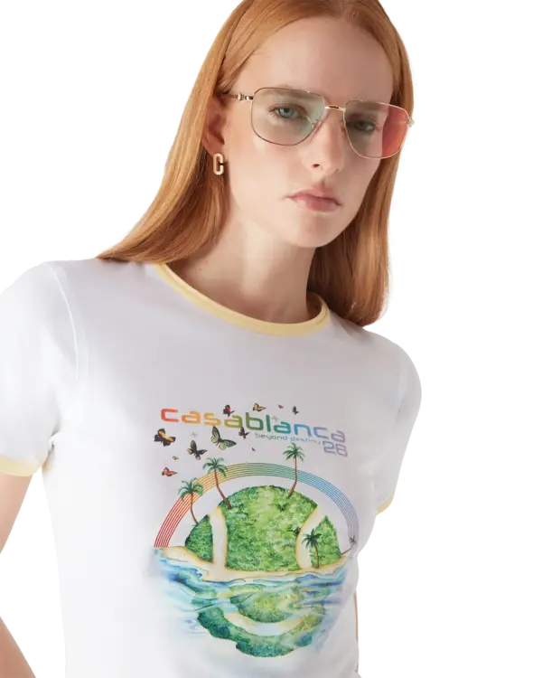 Casablanca Beyond Destiny Longline Ringer Tee - Multicolor