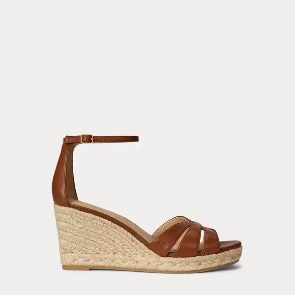 Ralph Lauren Nellie Nappa Leather Espadrille - Lauren Tan