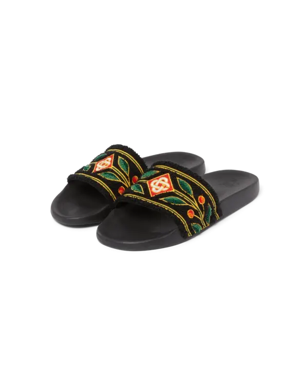 Casablanca Laurel Terry Slides - Multicolor