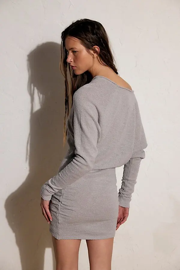 Free People Knit Mini Dress - Grey