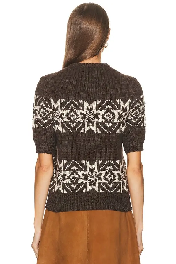 Polo Ralph Lauren Short Sleeve Knit Top - Brown Multi