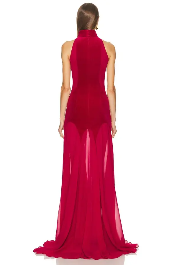 Alexander McQueen Evening Halter Gown - Fuchsia