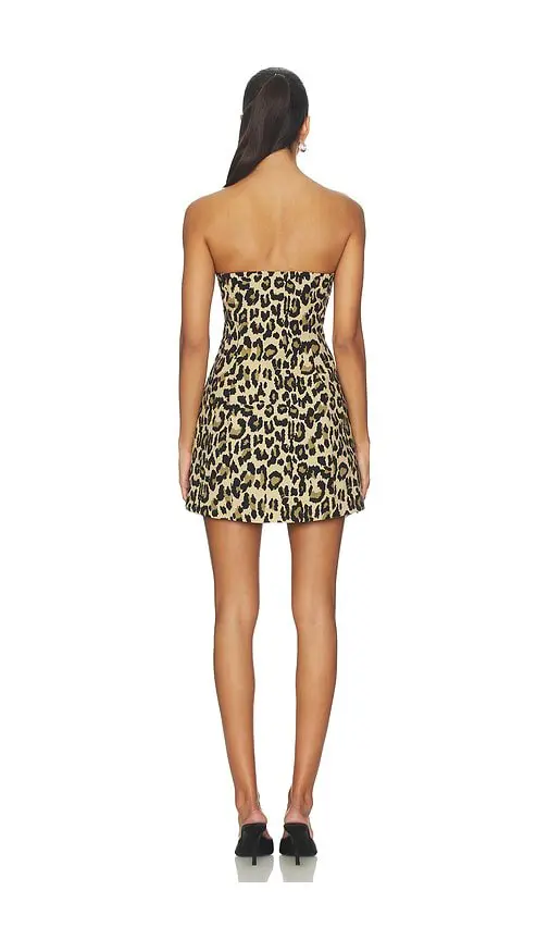 ROTATE BY BIRGER CHRISTENSEN Leopard Print Jacquard Dress