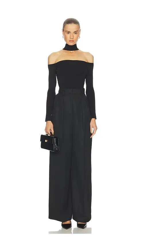 Simkhai Lila Cold Shoulder Top - Black