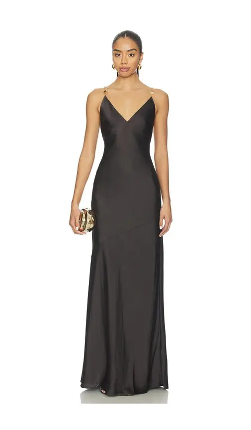 L'Agence Saint Beaded Strap Gown