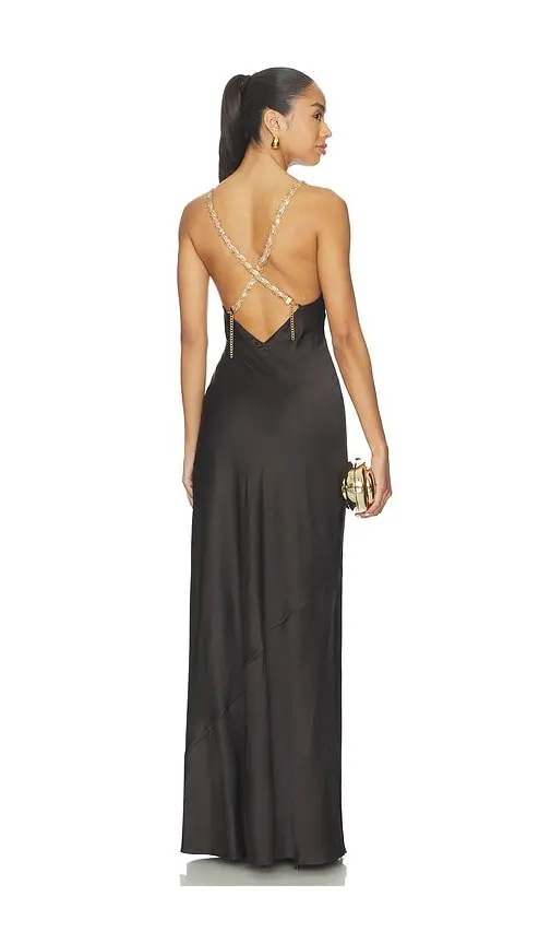 L'Agence Saint Beaded Strap Gown