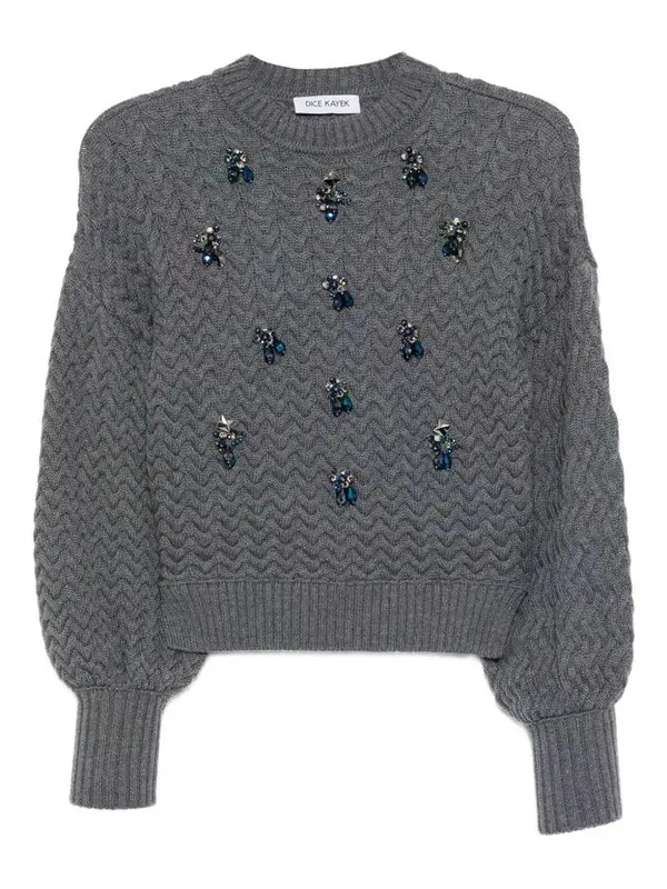 Dice Kayek Crystal-embellished Funnel Neck Sweater