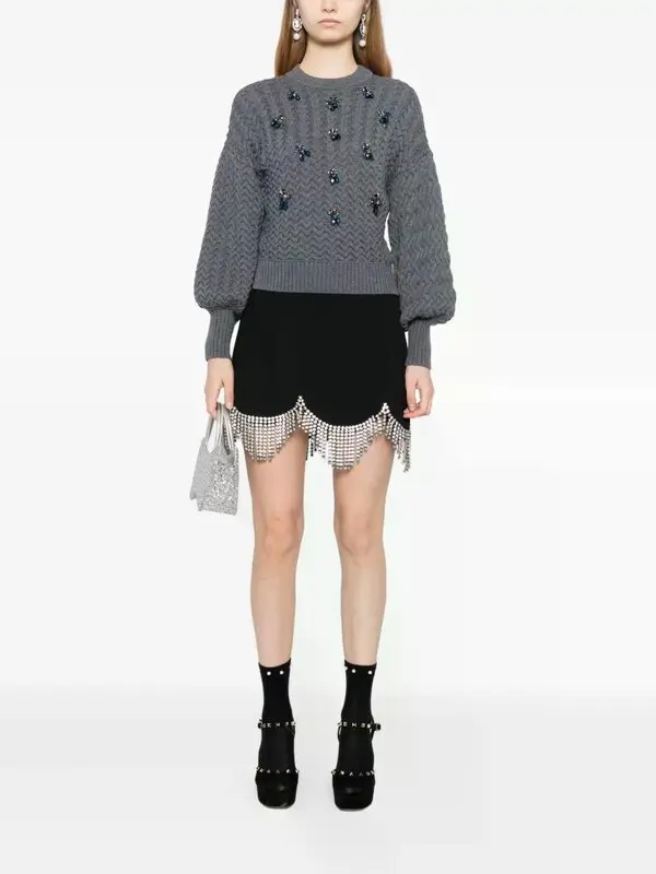 Dice Kayek Crystal-embellished Funnel Neck Sweater