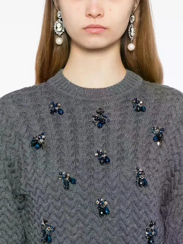 Dice Kayek Crystal-embellished Funnel Neck Sweater