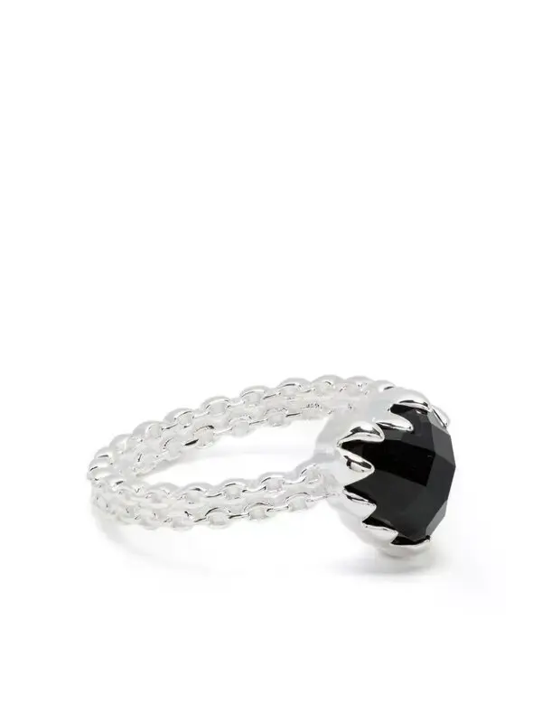 STOLEN GIRLFRIENDS CLUB Mini Claw Onyx Ring - Silver