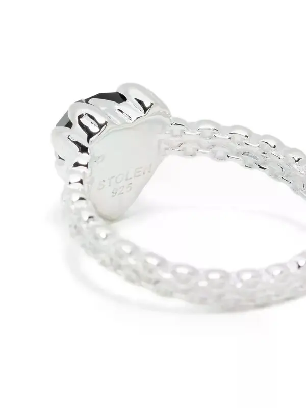 STOLEN GIRLFRIENDS CLUB Mini Claw Onyx Ring - Silver