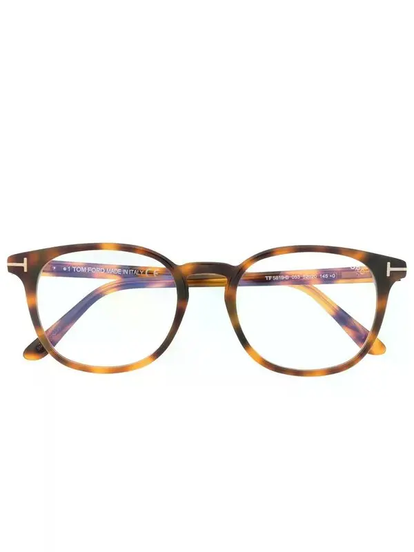 TOM FORD Round Frame Tortoiseshell-effect Glasses