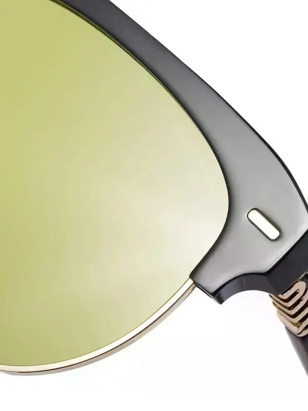Miu Miu Acetate Sunglasses With Gold-tone Detailing - Black