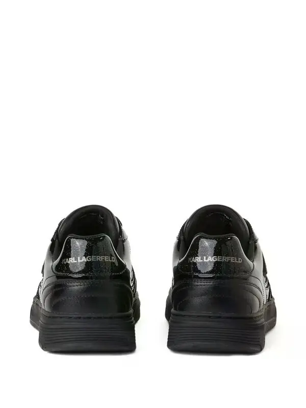 Karl Lagerfeld Patent Glitter Embellishment Lace-up Sneakers