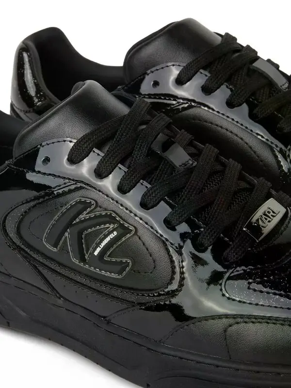 Karl Lagerfeld Patent Glitter Embellishment Lace-up Sneakers