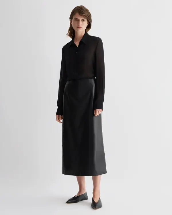 Veronica De Piante Gisele Nappa Leather Skirt