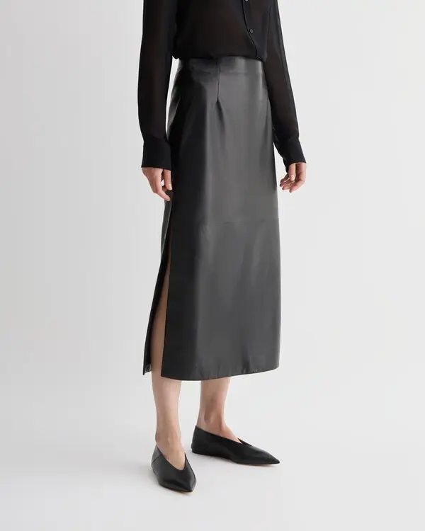 Veronica De Piante Gisele Nappa Leather Skirt