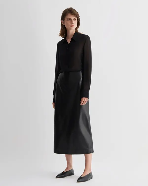 Veronica De Piante Gisele Nappa Leather Skirt