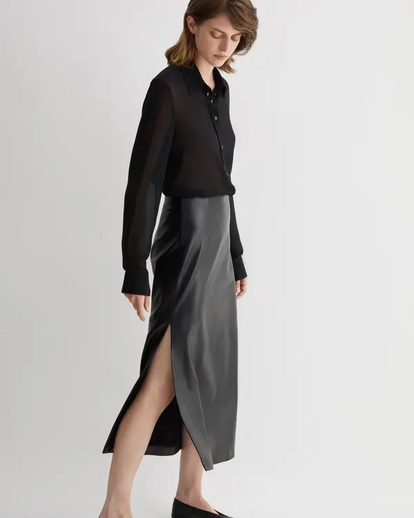 Veronica De Piante Gisele Nappa Leather Skirt