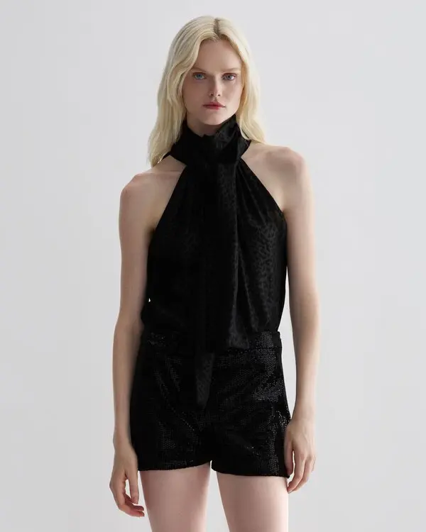 Veronica De Piante Elysia Silk Top - Silver Leopard