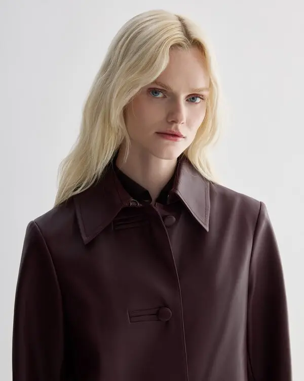 Veronica De Piante Jess Nappa Leather Jacket - Maroon