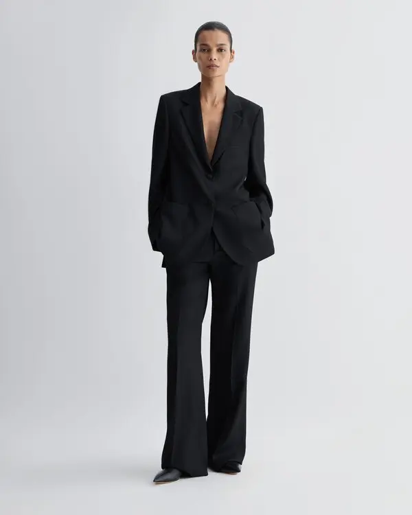 Veronica De Piante Taylor Trouser In Silk - Black