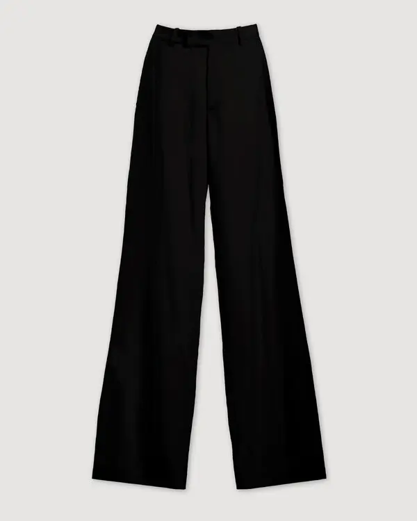 Veronica De Piante Taylor Trouser In Silk - Black