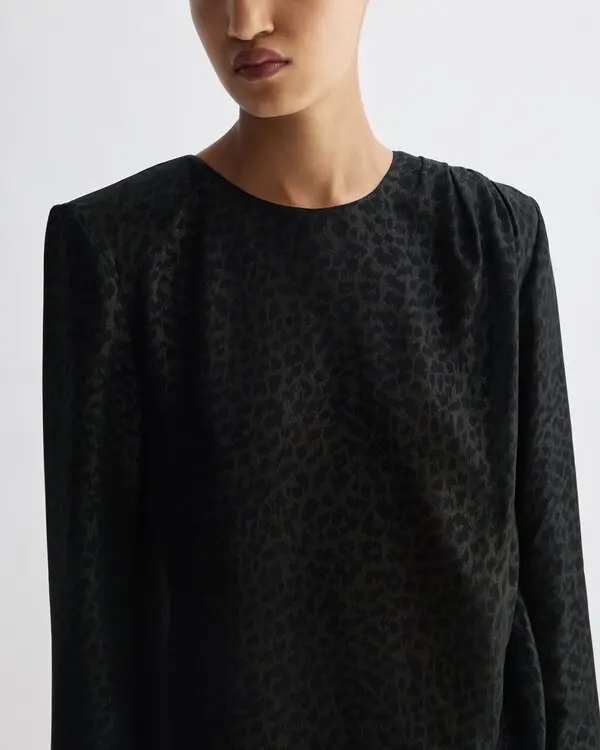 Veronica De Piante Pia Metallic Leopard Print Silk Dress
