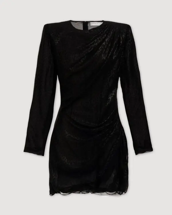 Veronica De Piante Pia Metallic Leopard Print Silk Dress