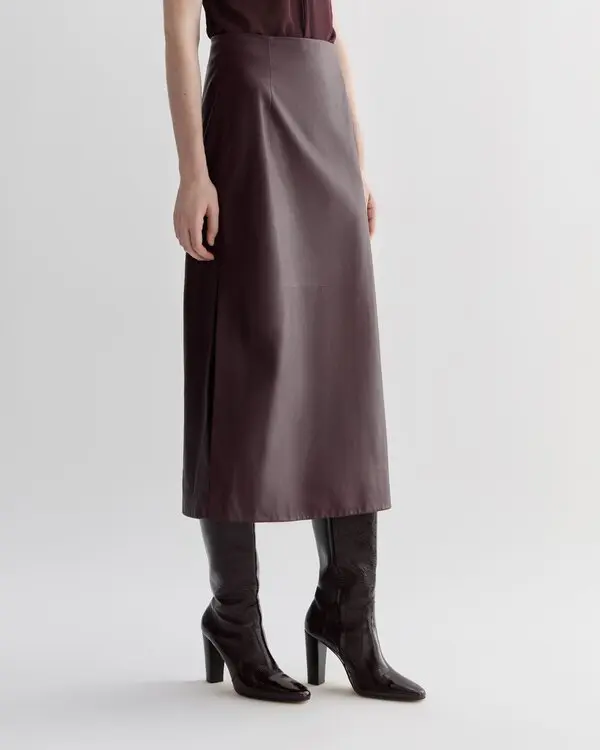 Veronica De Piante Gisele Nappa Leather Skirt