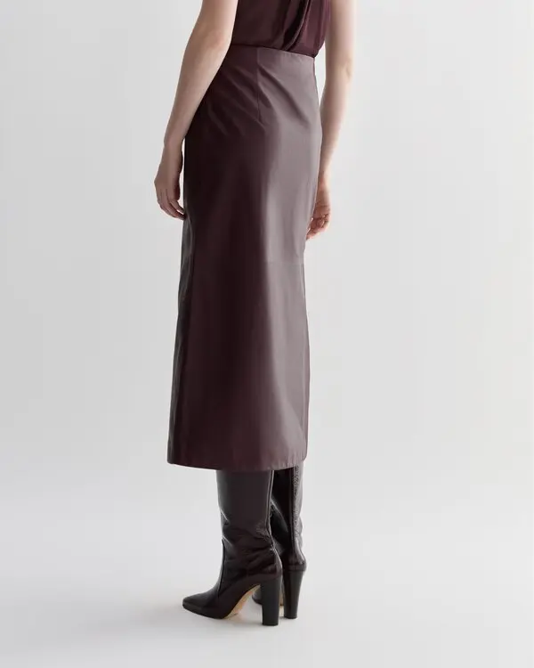 Veronica De Piante Gisele Nappa Leather Skirt