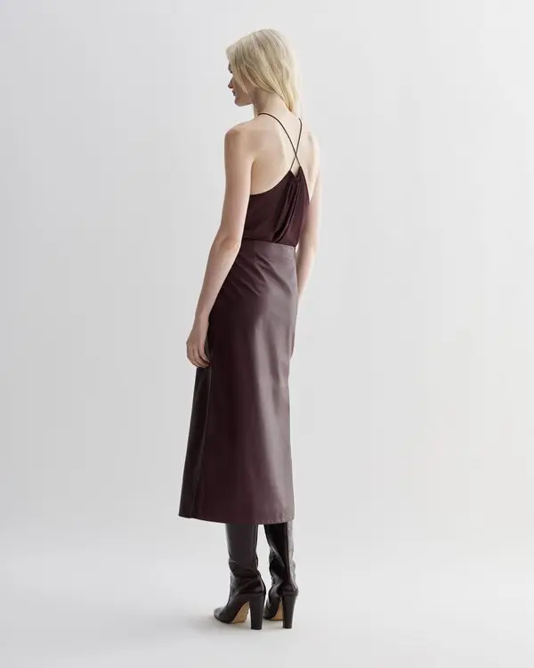 Veronica De Piante Gisele Nappa Leather Skirt