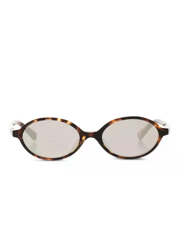Miu Miu Oval-frame Sunglasses - Brown
