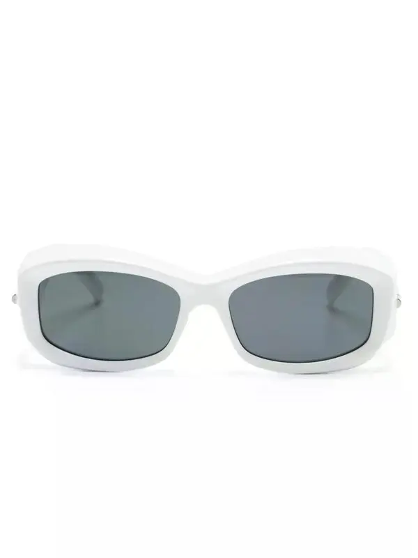 Givenchy Logo-engraved Rectangle Sunglasses - White
