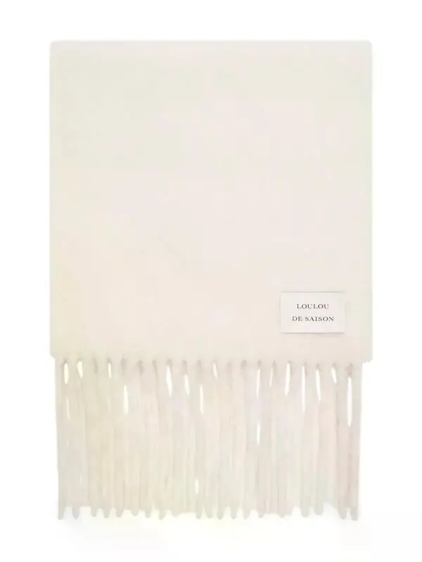 Loulou De Saison Santo Fringed Scarf - Neutrals