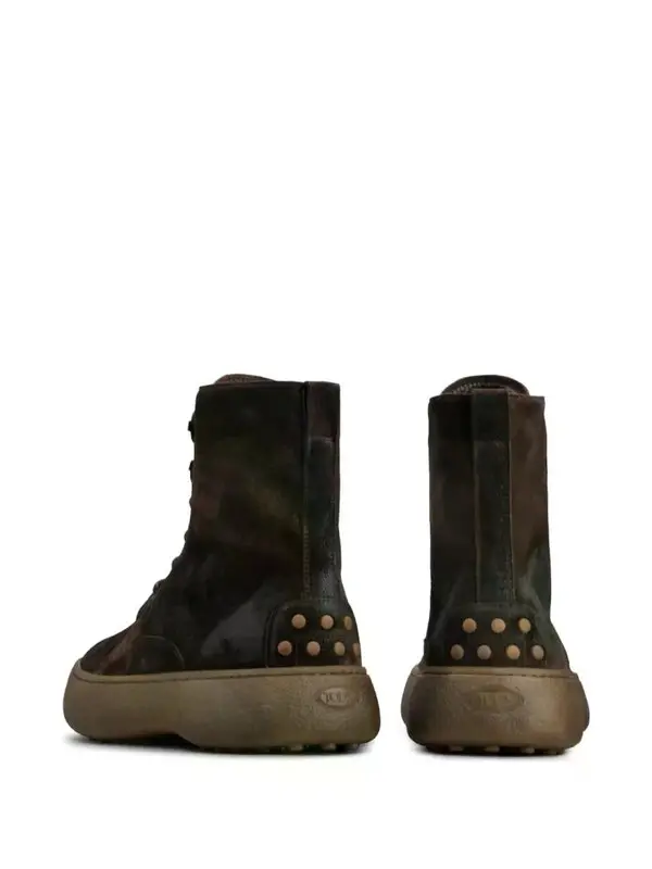 TOD'S Monogram Debossed Lace-up Boots