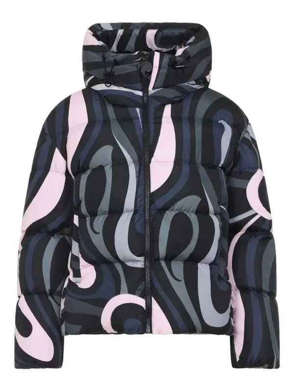 Emilio Pucci Marble Print Down Jacket - Black