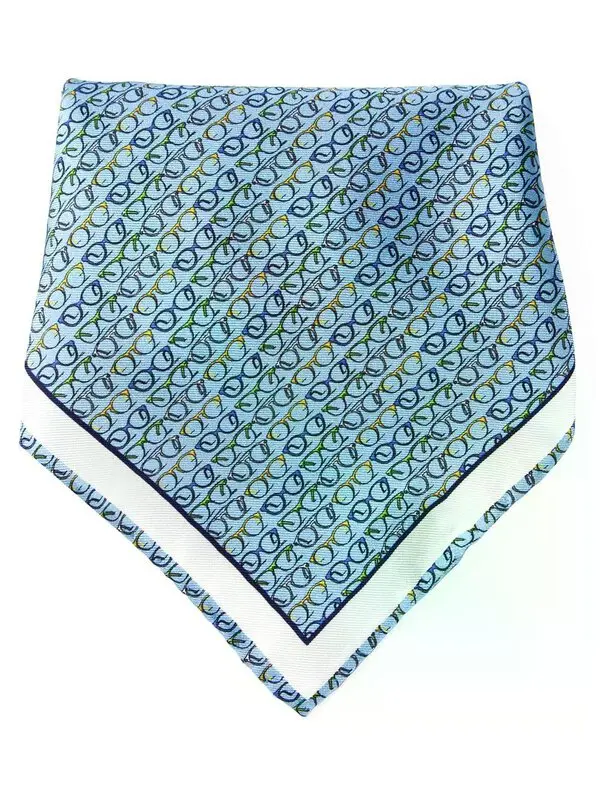 FEFÈ Glasses Print Pocket Square - Blue