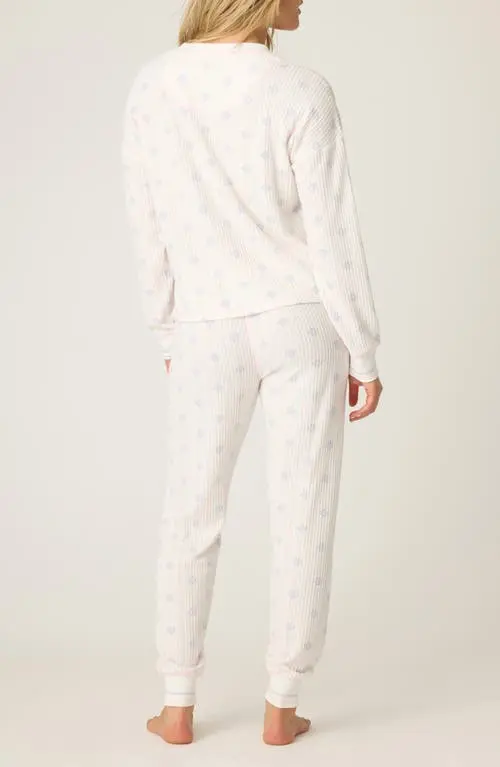 PJ Salvage Brushed Thermal Knit Pajamas - Ivory