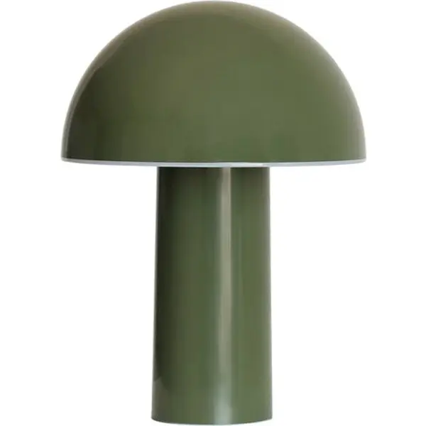 BRIGHTECH Celia 10" Portable Touch-controlled Outdoor Patio Mushroom Table Lamp - Olive Green