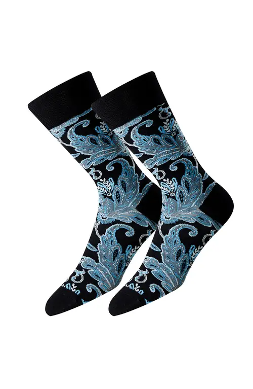 BEAU TIES OF VERMONT Floralia Crew Socks - Floralia Blue