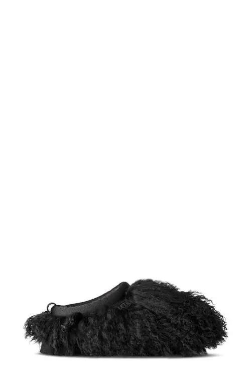 UGG Tazz Fluff Momma Genuine Shearling Slipper - Black