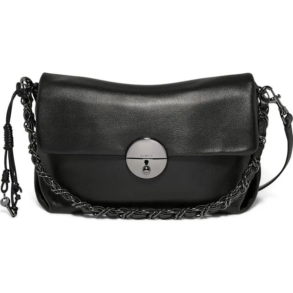 AIMEE Convertible Shoulder Bag With Chain Details - Black
