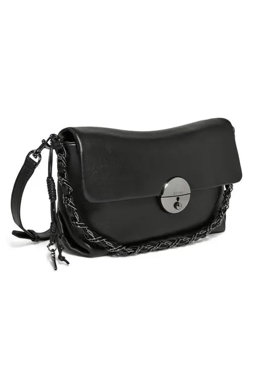 AIMEE Convertible Shoulder Bag With Chain Details - Black